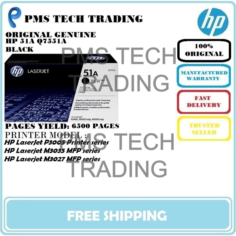 HP ORIGINAL CARTRIDGE 51A Q7551A P3005 M3035 MFP M3027 MFP series ...