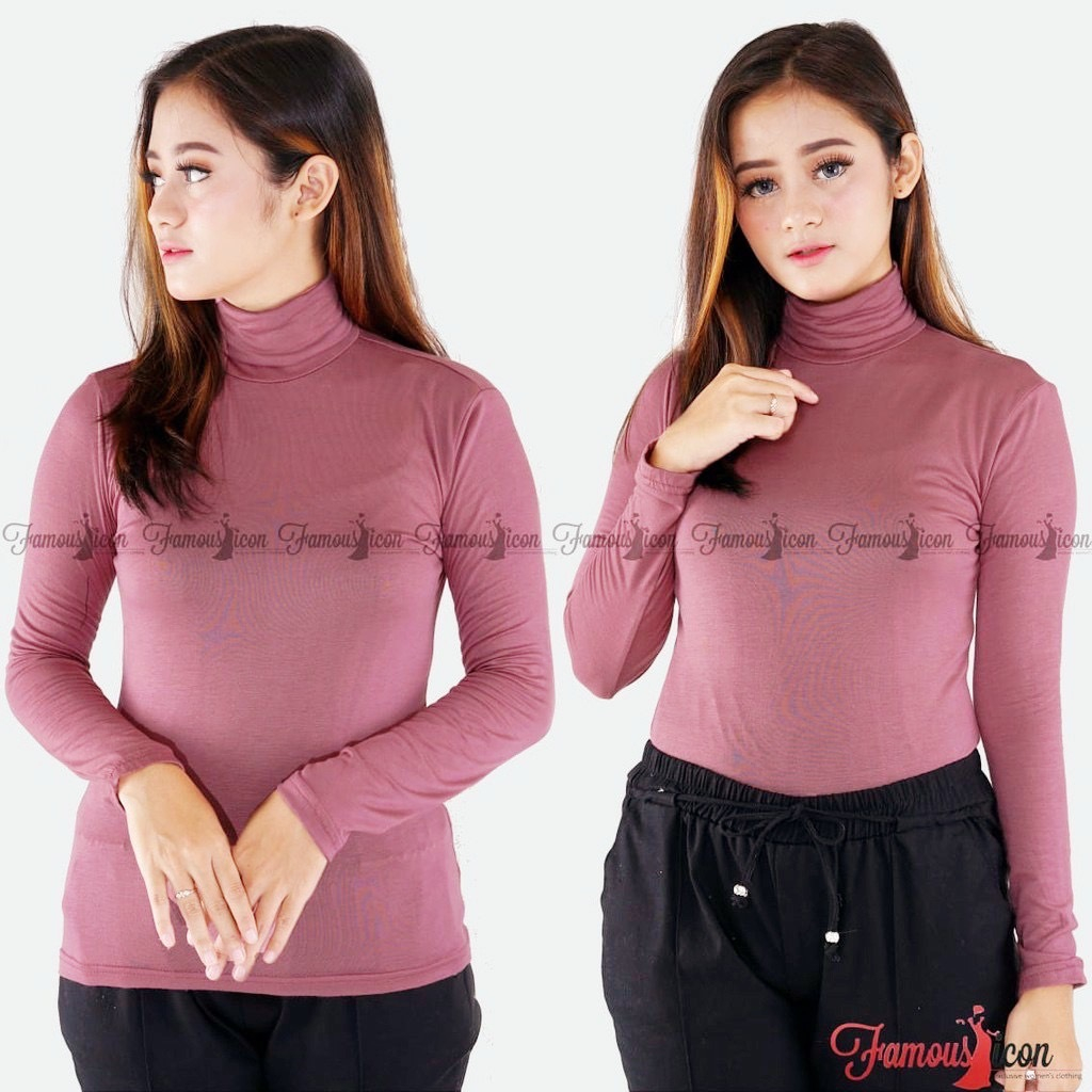 Turtle Neck Inner Blouse Long sleeves Fine quality material ! | Shopee ...