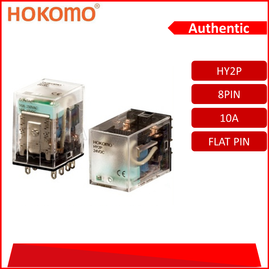 HOKOMO RELAY 8PIN 2PDT 10A C/W INDICATING LED TYPE,(HY2P) | Shopee Malaysia