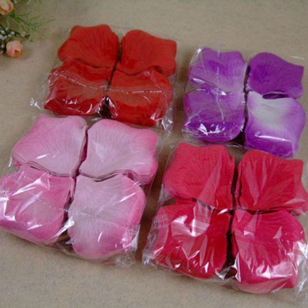 50 Pack - Artificial Rose Petals and Fake Flowers for Wedding ...