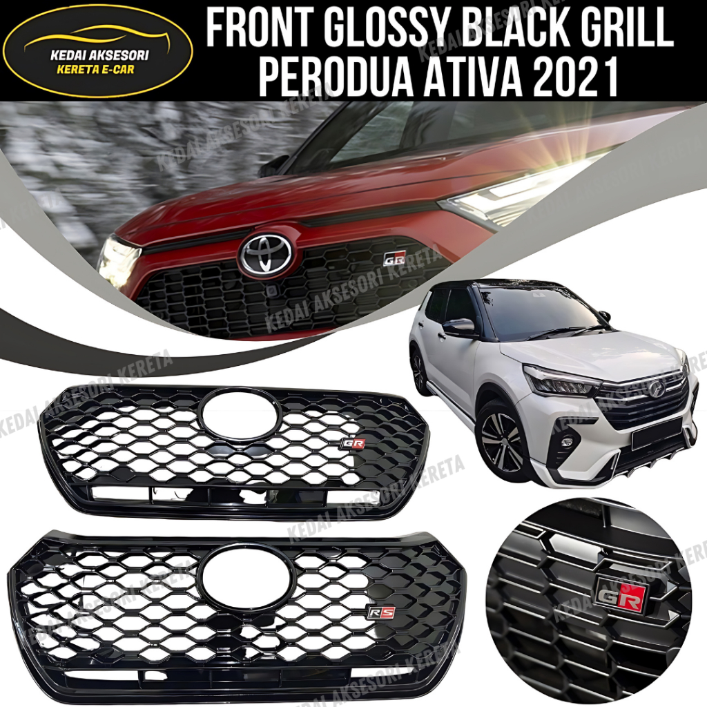 Front Grill Glossy Black (Mini Cooper Style) RS/GR Grilled Honeycomb ...