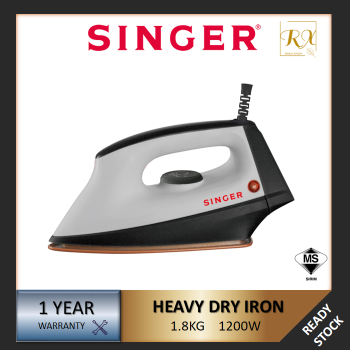 [BUBBLE WRAP] SINGER HEAVY DRY IRON DI18 NON STICK FOR THICK HEAVY ...