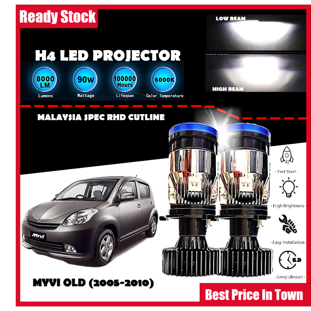 PERODUA MYVI 2005-2010 LED Headlight Fog Light Car LED Mini Projector ...