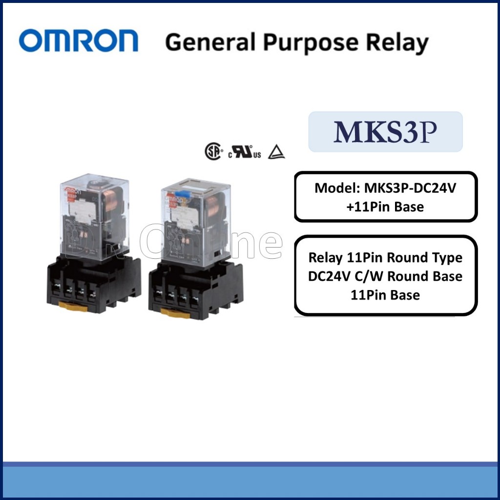 OMRON MKS2P/MKS3P Gerenal Purpose Relay 8Pin Round Type 230VAC 12VDC 24VDC 24VAC | Shopee Malaysia