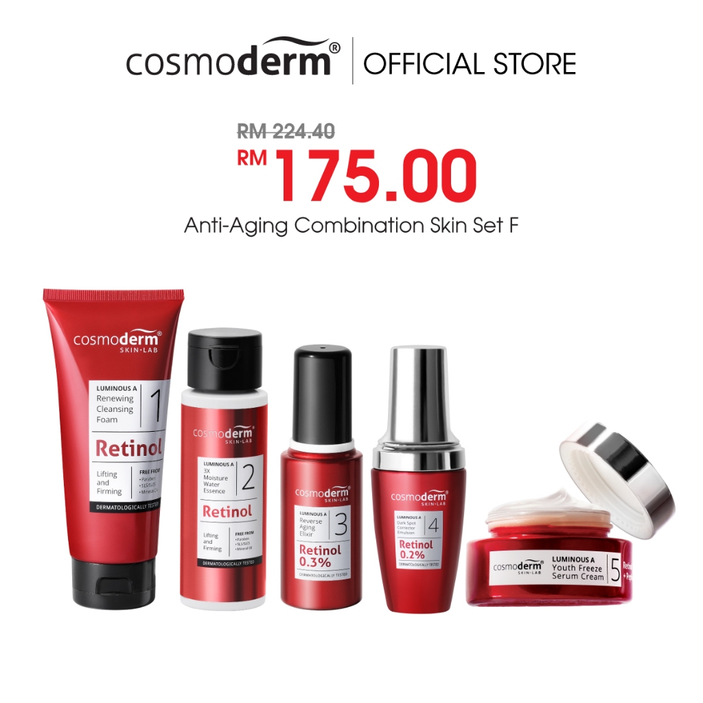 Cosmoderm Luminous A Anti-Aging Combination Skin Set F | Shopee Malaysia