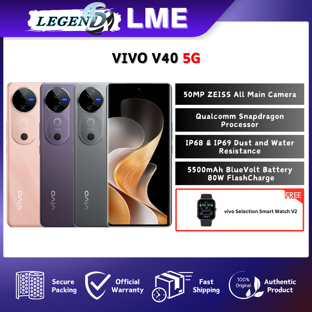 Vivo V40 5G (12GB+256GB | 12GB+512GB) Original Smartphone Vivo Malaysia Warranty | Shopee Malaysia