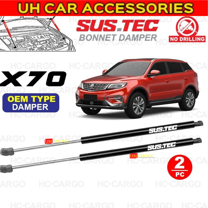 Sustec Proton X70 Front Bonnet Damper Absorber Boot Left Right Gas ...