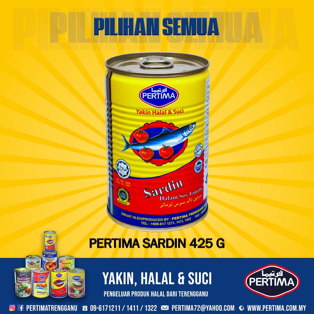 Sardin PERTIMA Produk Asli Terengganu 425g (Tin Besar) | Shopee Malaysia
