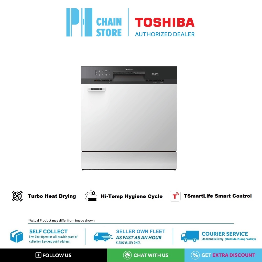 TOSHIBA TABLE TOP 8 PLACE SETTINGS DISHWASHER WITH TURBO HEAT DRYING ...