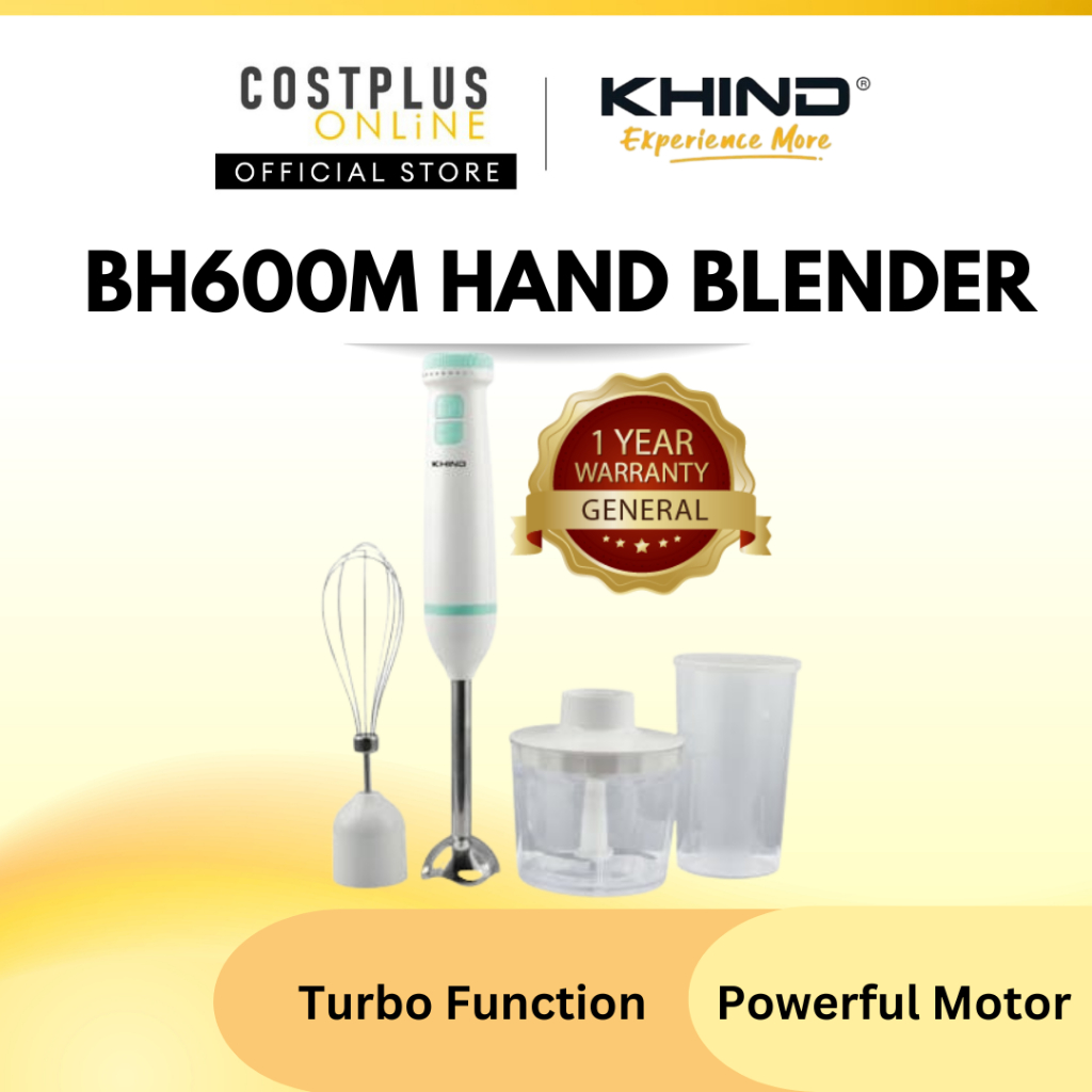 Khind BH600M Hand Blender Mixer with Turbo - Multifunctional Chop ...
