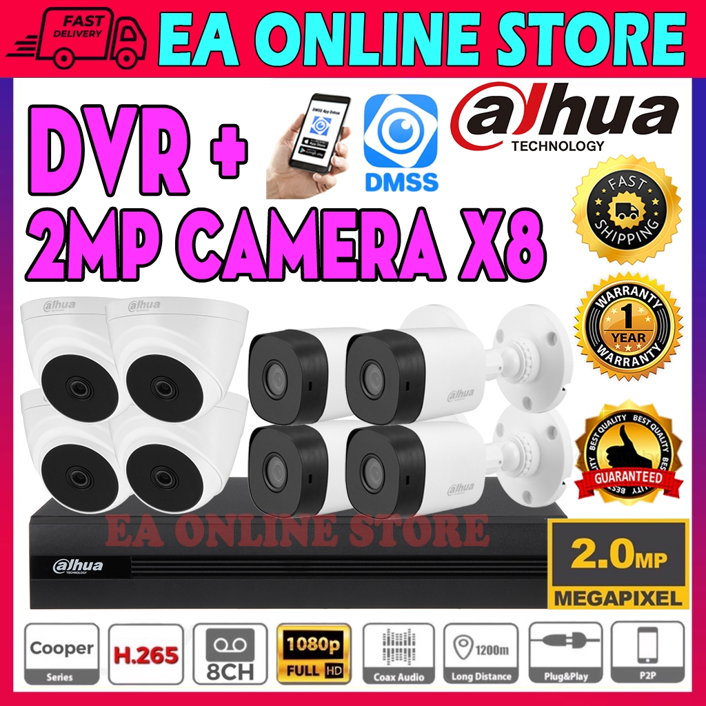 DAHUA 8-CHANNEL 2MP Full HD 2.0MP 1080P CCTV 8CH DVR recorder+Camera ...