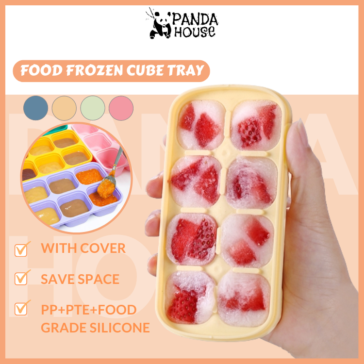 Silicone Baby Food Puree Mold 8 Cube Ice Tray for Freezing Food and ...