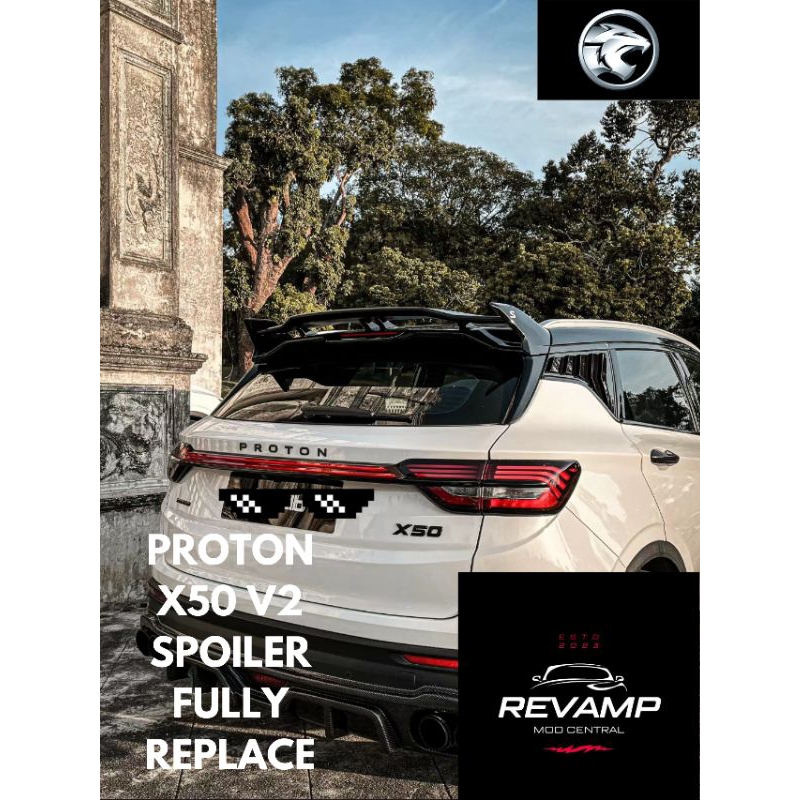 Proton X50 Spoiler V2 spoiler Aerodynamic sharp style wing | Shopee ...