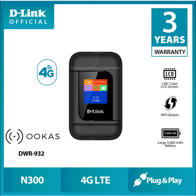 D-Link New Colour Screen DWR-932 D3 4G LTE Portable Mifi Wireless Modem ...