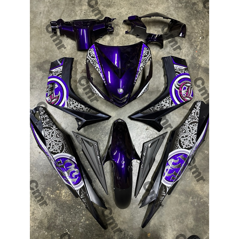 Cover Set Lc V1 Design Batik Purple Batik/ White Black Batik | Shopee ...