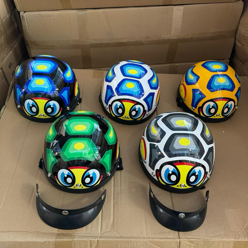 helmet motor Kura Kura Topi Keledar Half Cut Helmet Turtle with Short ...