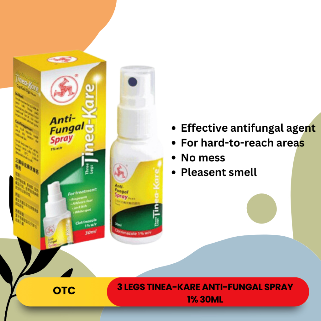 3 LEGS TINEA-KARE ANTI-FUNGAL SPRAY 1% 30ML | Shopee Malaysia