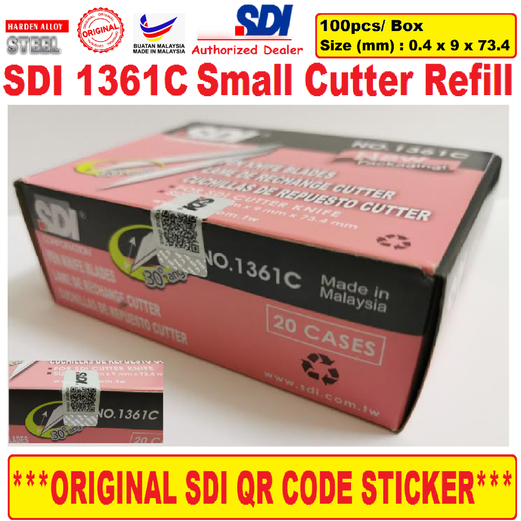 *ORIGINAL* SDI 1361C Cutter Blade Refill 30 degree 1361 100pcs/ Box (Window Tinted, Car Wrap ...