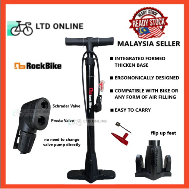 Rock Bike Multipurpose Pump Bicycle Pump Bike Pam Tayar Basikal FV/AV ...