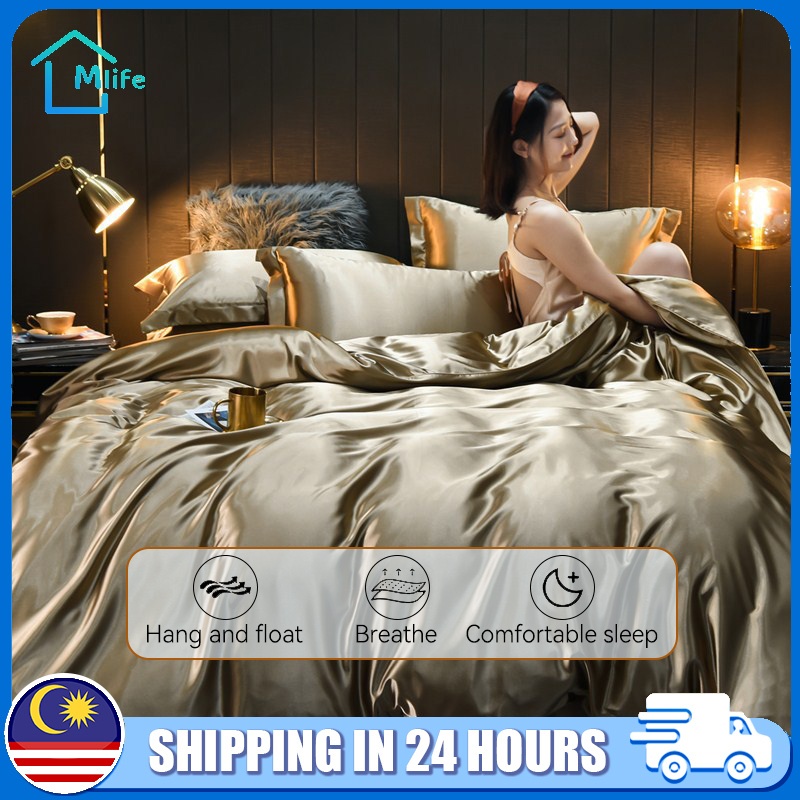 Bedsheet topper Satin Silk mattress protector Premium cadar queen ...