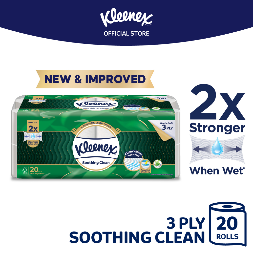 Kleenex Ultra Soft Toilet Tissue 3ply Soothing Clean - Strong ...