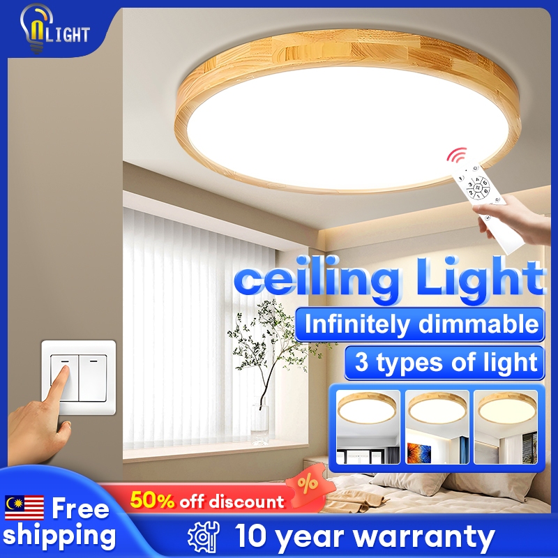 Modern Led Ceiling Light Lampu Siling 3 Color Change Ceiling Lamp ...