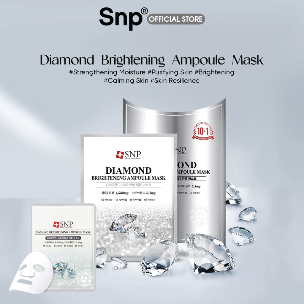 SNP Diamond Brightening Ampoule Mask (10pcs) [Exp:2026.01.17] | Shopee ...