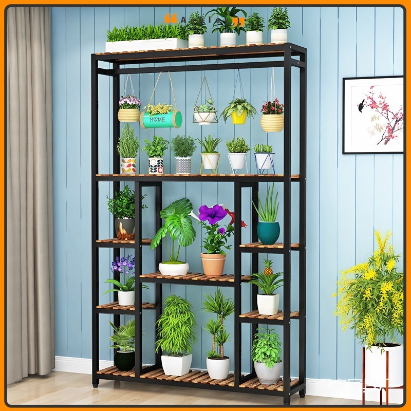 Multi Layer Flower Rack Balcony Storage Rack Display Rack Rak Bunga ...