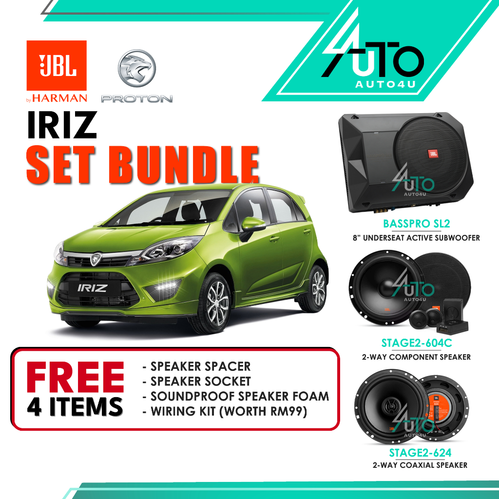 Proton Iriz JBL Full Car Speaker Package Speakers + Underseat Active ...