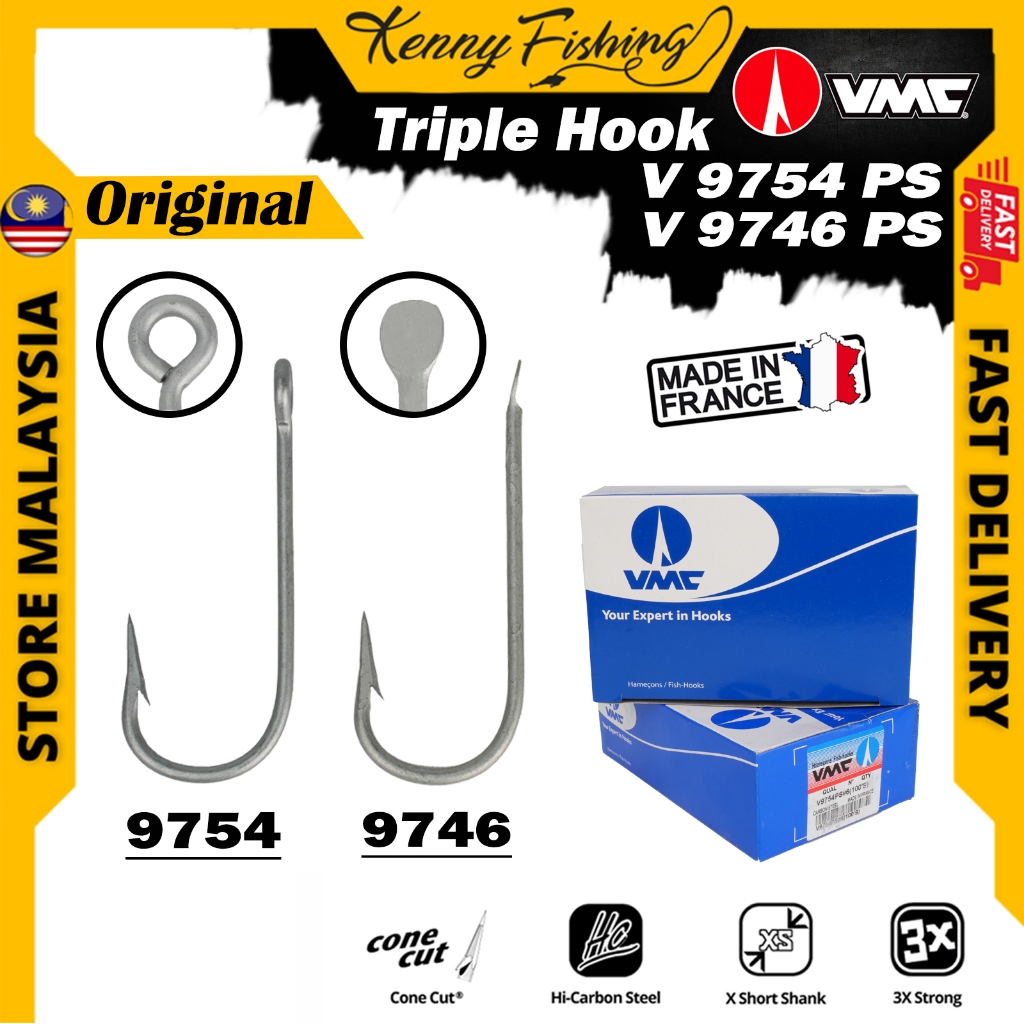 VMC 9746 & 9754 Carbon Steel Hook With NO Hole,V9746PS V9754PS Mata Kail Dawai Ade Xde lubang ...