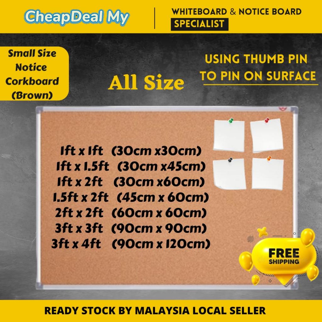 Papan kenyataan notis cork/Notice corkboard / Notice cork board (Small ...