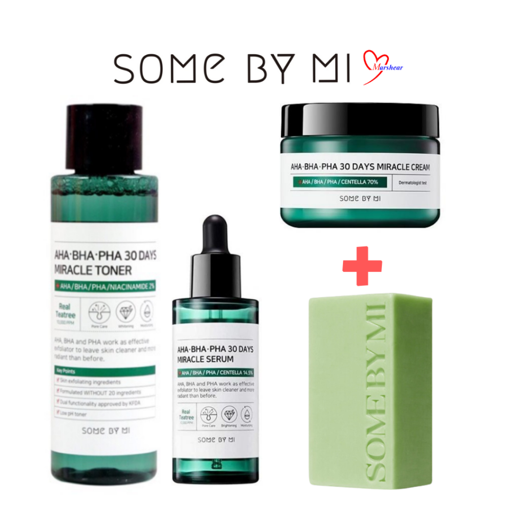 Some By Mi Miracle Set (Toner + Cleansing bar + Serum) | Shopee Malaysia
