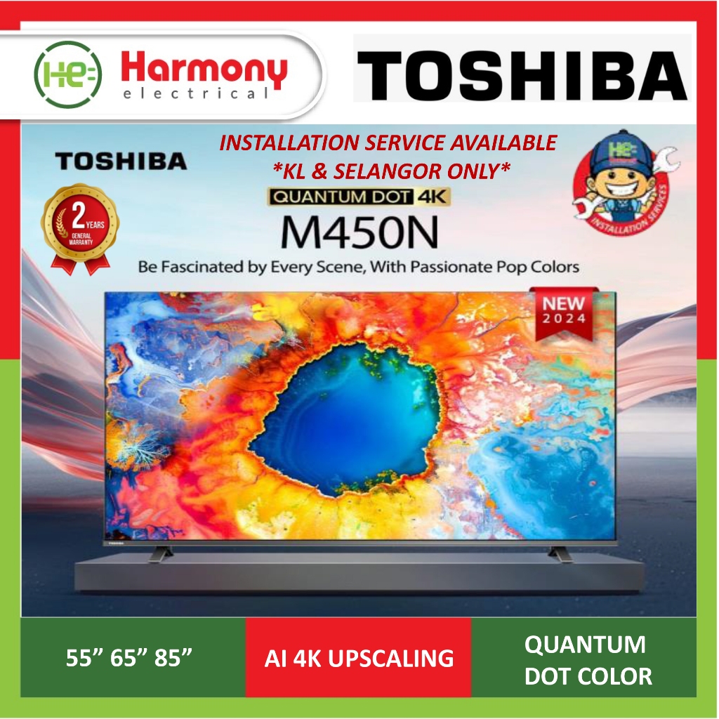 TOSHIBA 55" 65" 85" 4K UHD VIDAA QLED Smart TV M450NP 55M450NP / 65M450NP / 85M450NP Quantum Dot ...
