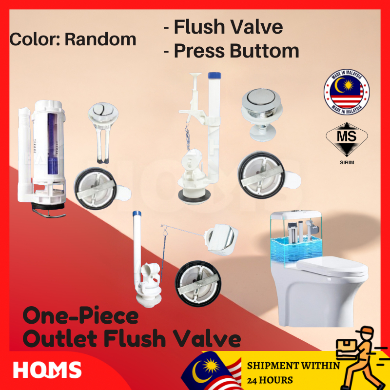 Goldophin One-Piece Toilet Bowl Tank Flush Outlet Valve Lever Press ...