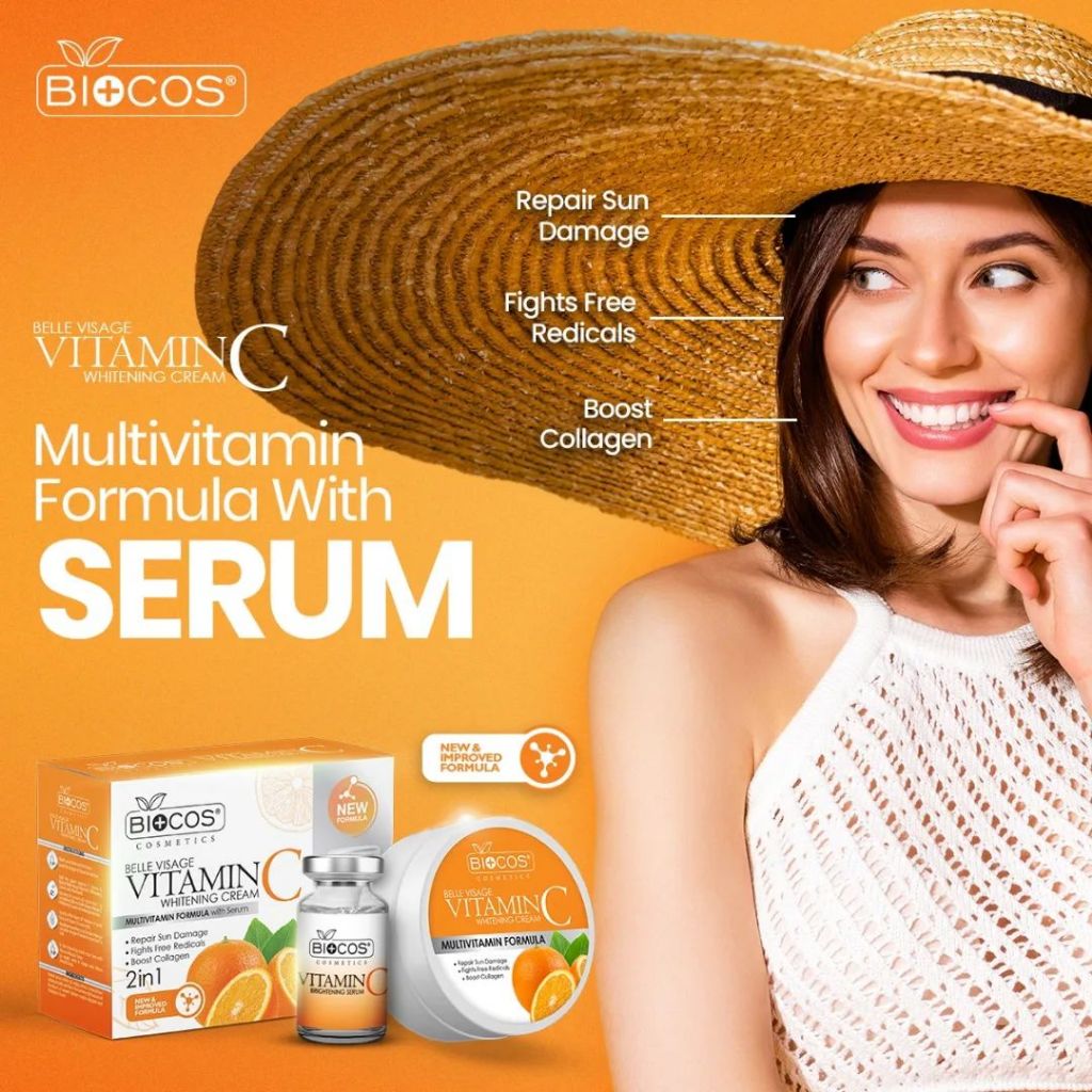 BIOCOS Belle Visage Vitamin C Whitening Cream Multivitamin Formula with ...