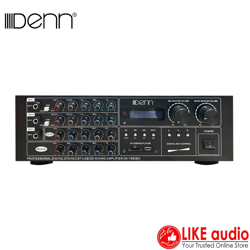 DENN DK-7880BO Digital Echo Stereo BT/USB/SD Mixing Amplifier | Shopee Malaysia