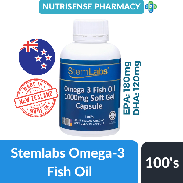 StemLabs Omega 3 Fish Oil 1000mg Capsules - 100's [exp 21/11/2026] | Shopee Malaysia
