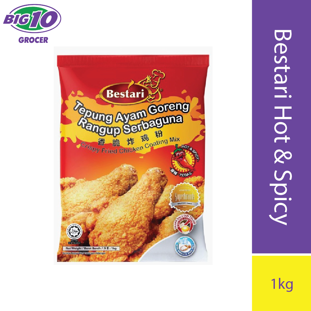 Bestari Tepung Goreng Ayam / Fried Chicken Coating Hot & Spicy (1kg ...
