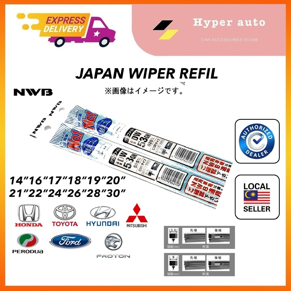 NWB JAPAN WIPER REFILL RUBBER (2 PCS) for Vellfire / alphard 2008-2022 ...