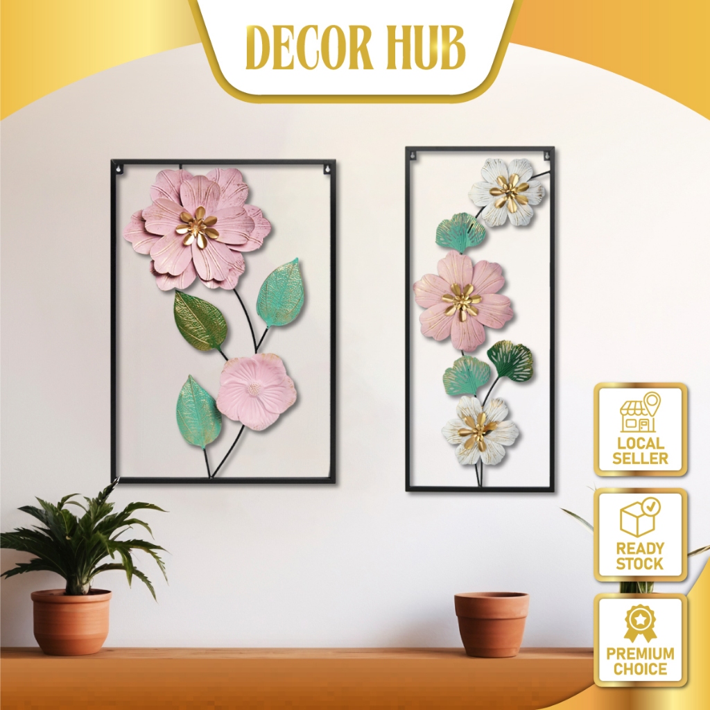 [Ready Stock] Decorhub Wall Decor Floral Frame Wall Hanging Frame Bunga ...