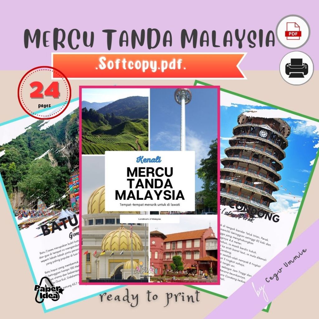 Mercu Tanda Malaysia Sejarah Tempat Menarik Landmarks negara Malaysia Softcopy Pdf | Shopee Malaysia
