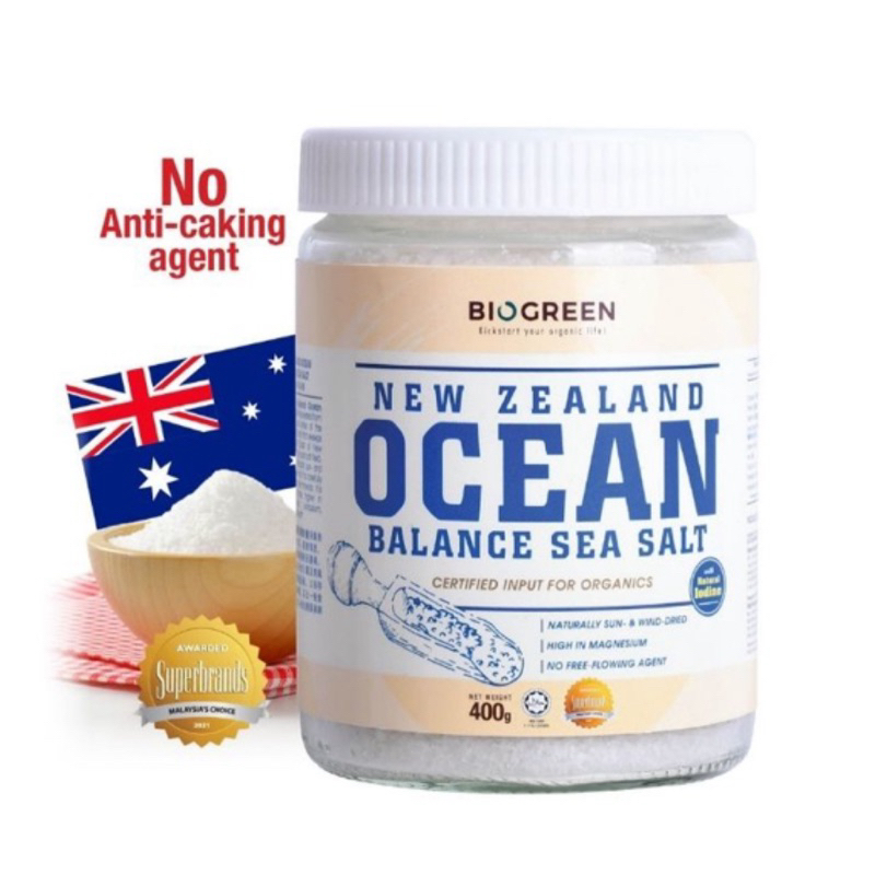 Biogreen New Zealand Ocean Balance Organic Sea Salt (HALAL) 400g ...