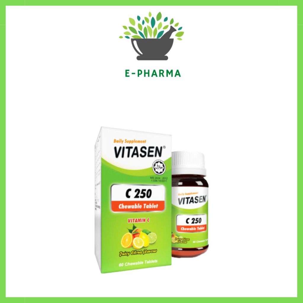 VITASEN Vitamin C 250mg (Juicy Citrus Flavor) Chewable Tablet 60's ...