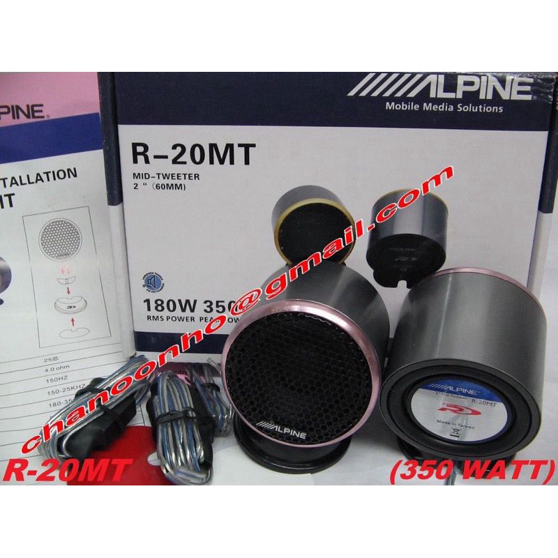 ALPINE 2" Full Range Speaker Mid-Tweeter With Bass 350Watts R-20MT ...