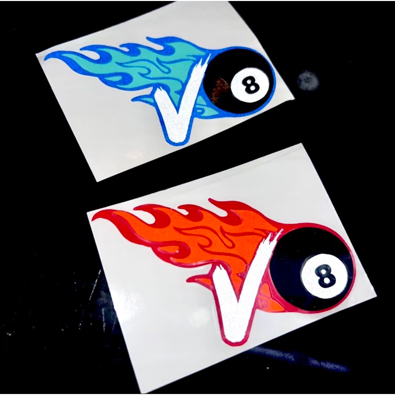 Sticker V8 Ball Api Reflect Cutting Viral | Shopee Malaysia