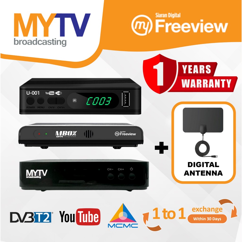 MyFreeview MYTV Decoders Megogo DVB T2 MBox all Support Malaysia ...