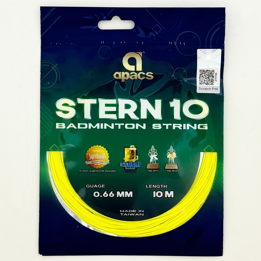Tali Badminton APACS Stern 10 Performance Badminton String 0.66mm ...
