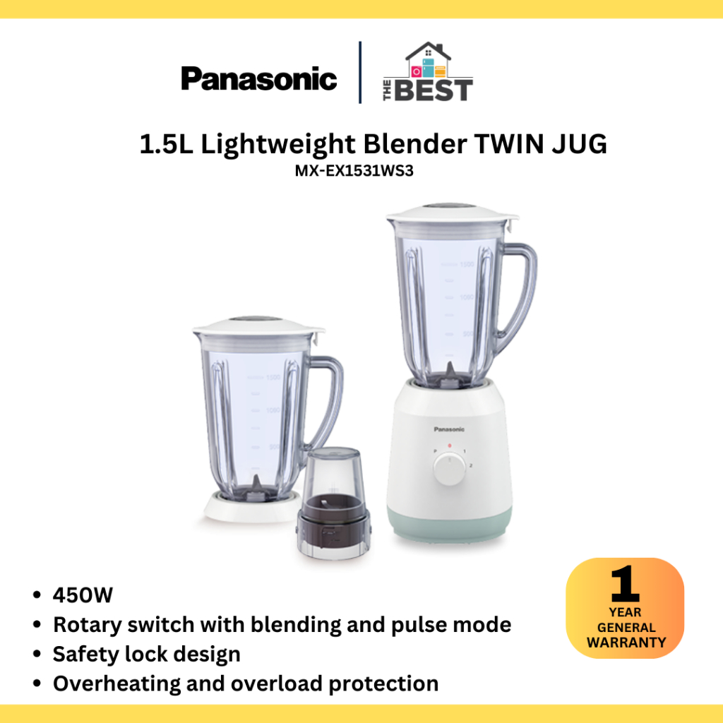 Panasonic 1.5L Twin Jug Blender With Dry Mill MX-EX1531 / MX-EX1511 ...