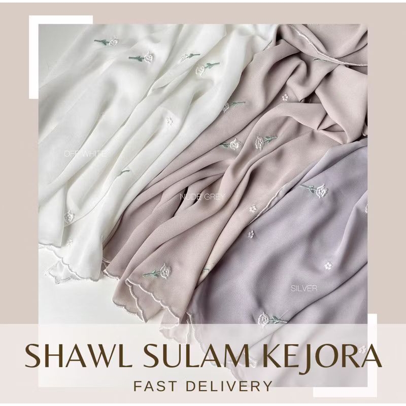 shawl sulam kejora bunga viral new 2024 | Shopee Malaysia