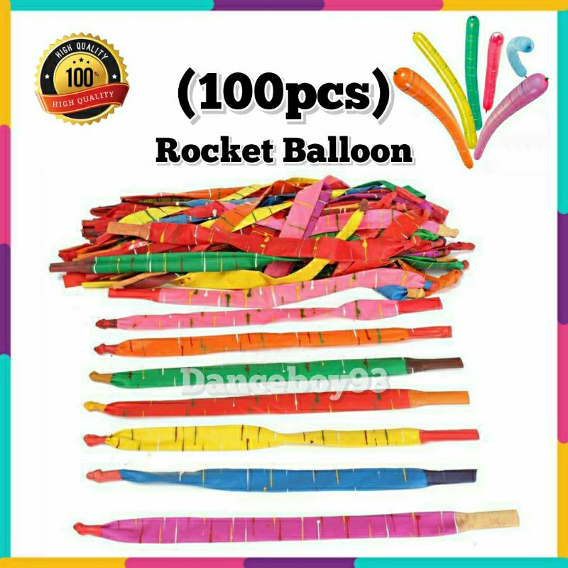 (100pcs)Rocket Balloons Toy/Party Balloon/火箭气球/belon panjang | Shopee ...